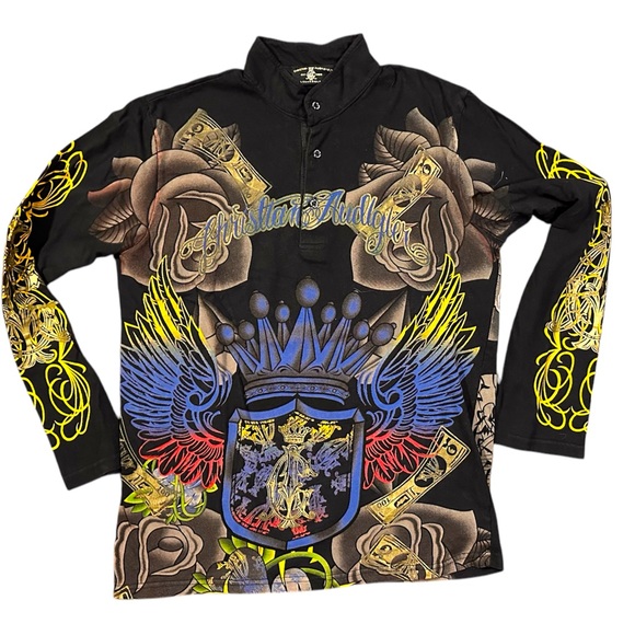 Christian Audigier | Shirts | Christian Audigier Mens Graphic Long ...